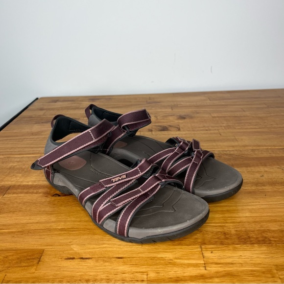 Teva | Shoes | Teva Tirra Burgundy Strappy Open Toe Sport Outdoors ...